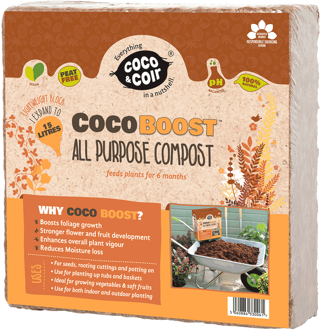 Coco Boost - 15L - Coir Products. Bulk Coir. Growing Media